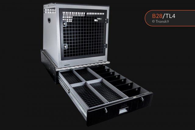Defender 110 & 90 Dog Crate & Drawer B28/TL4 | TransK9 Cages