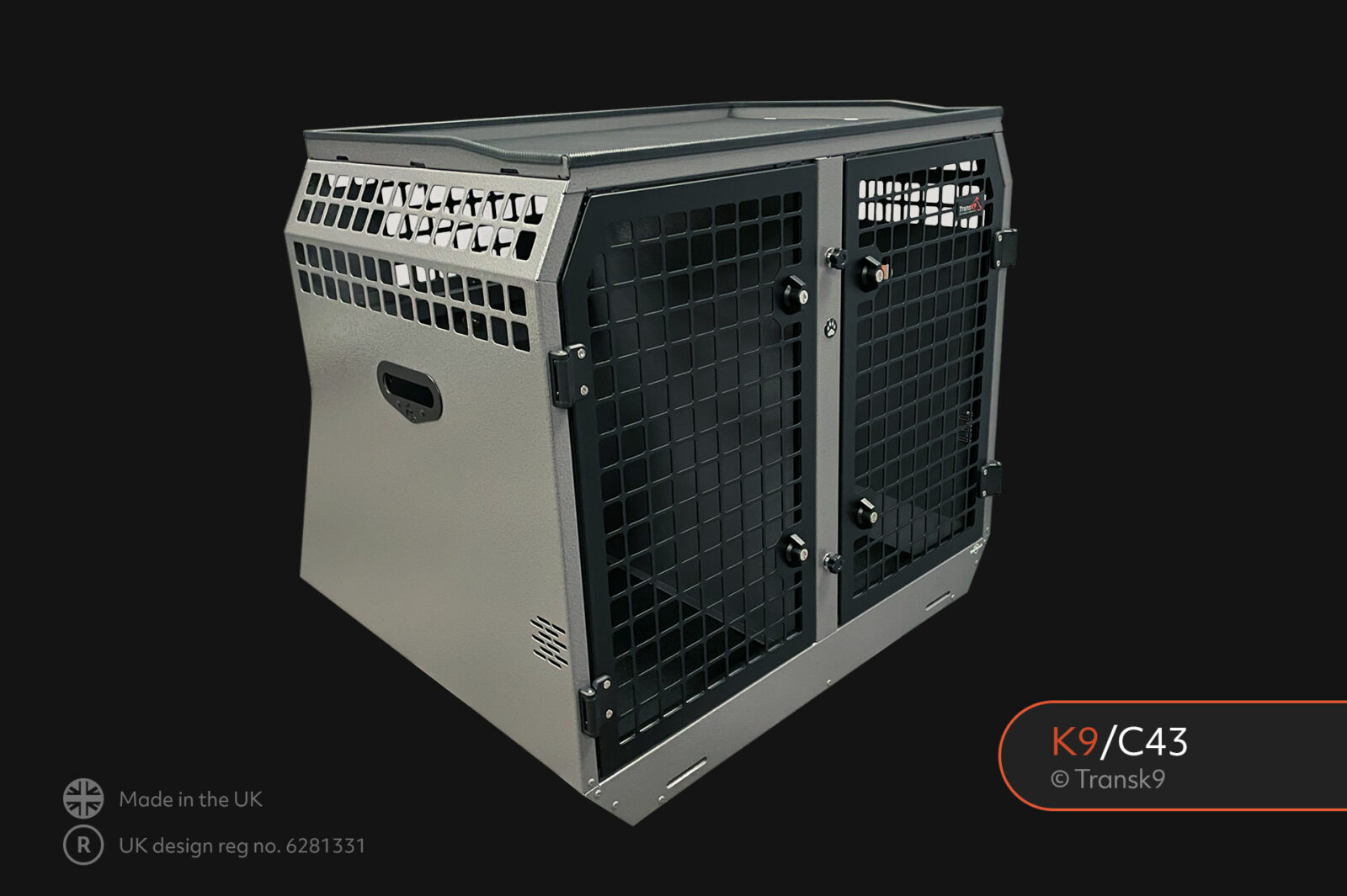 K9/C43 Double Dog Cage for Defender | TransK9