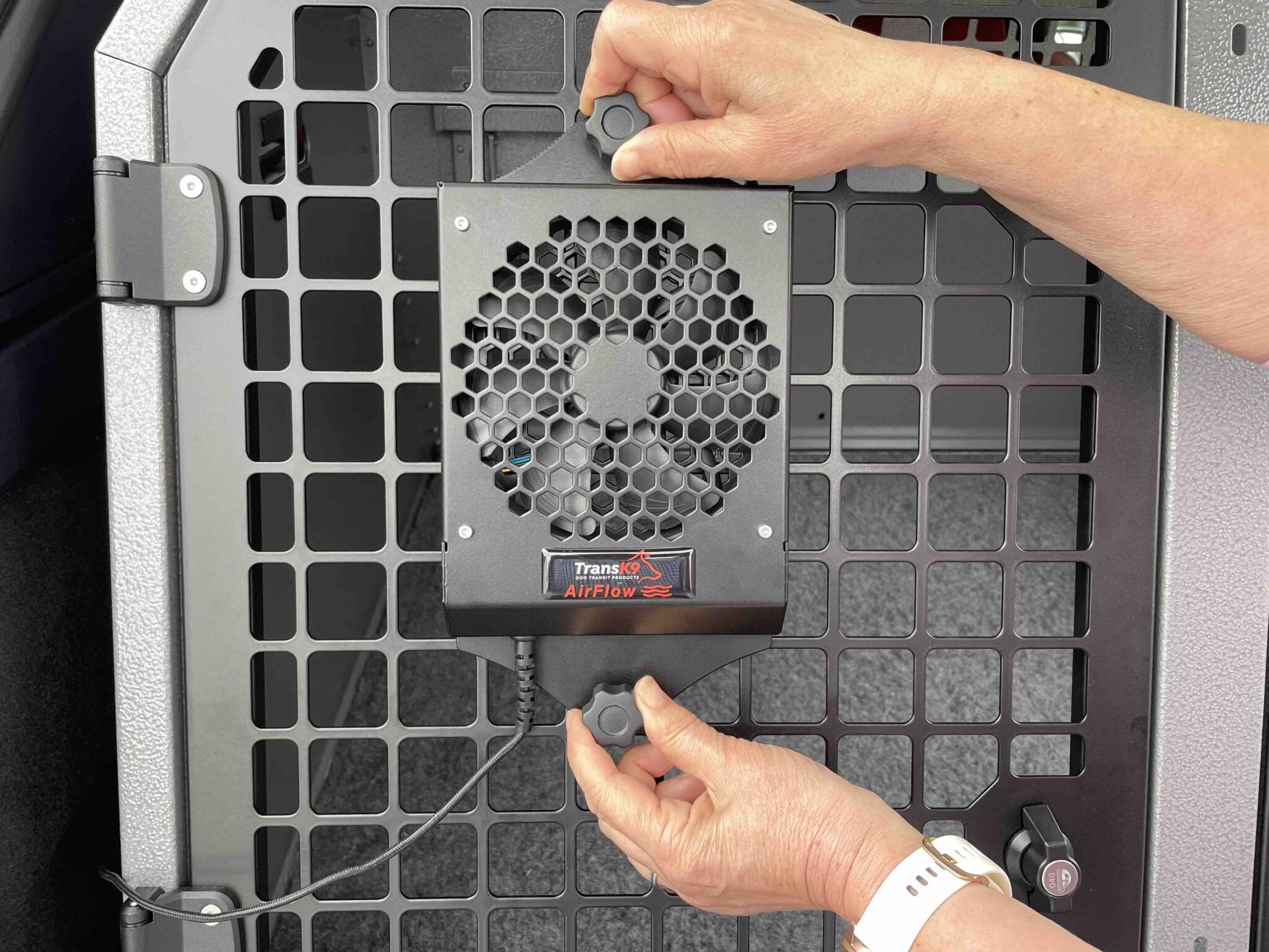 Car Dog Crate Cage Airflow Fan for Cars & Vans | TransK9 Cages