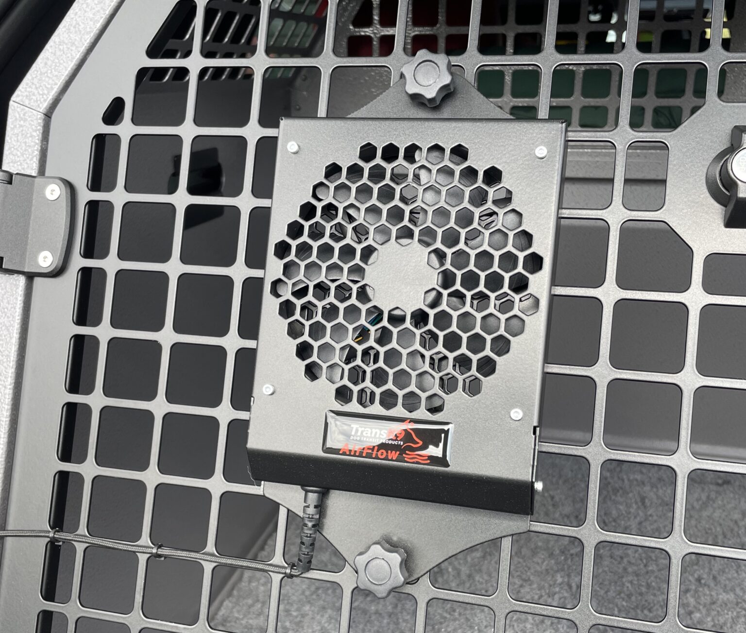 Car Dog Crate Cage Airflow Fan for Cars & Vans | TransK9 Cages